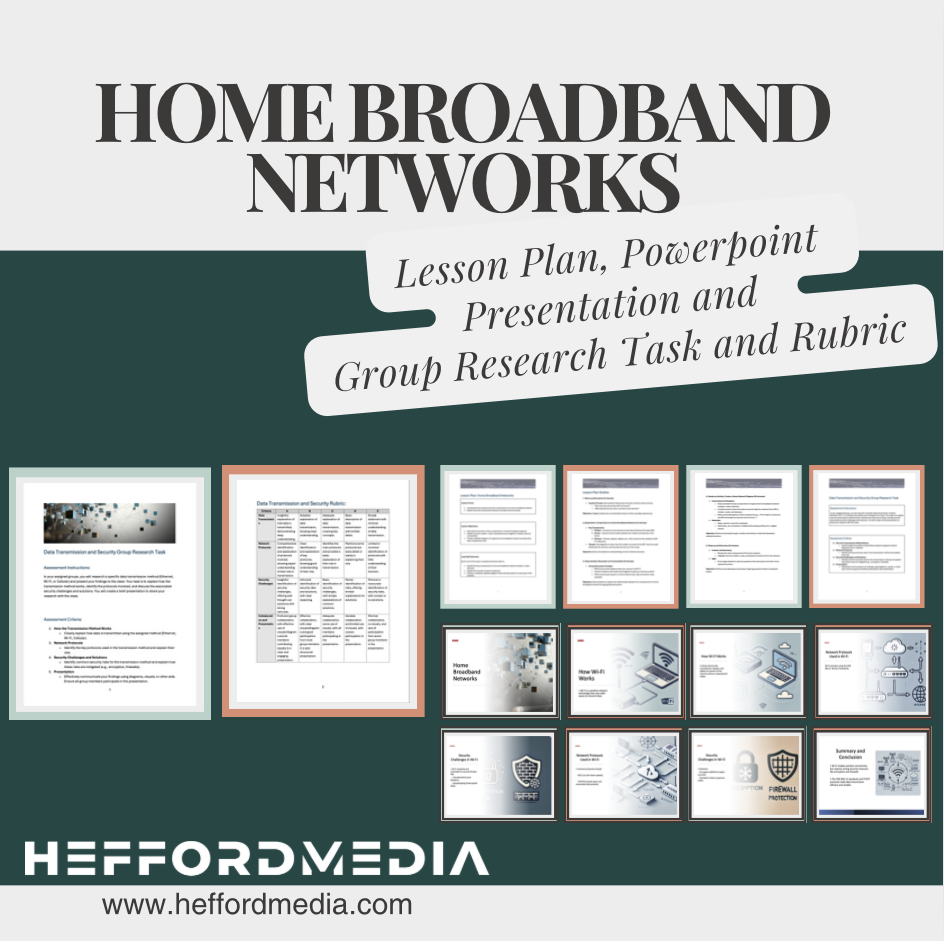 Home Broadband Networks and Data Transmission: Lesson Plan, Group Research Task - Teacher ...